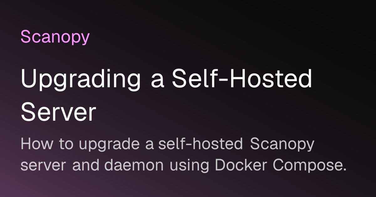 Upgrading a Self-Hosted Server | Scanopy Docs