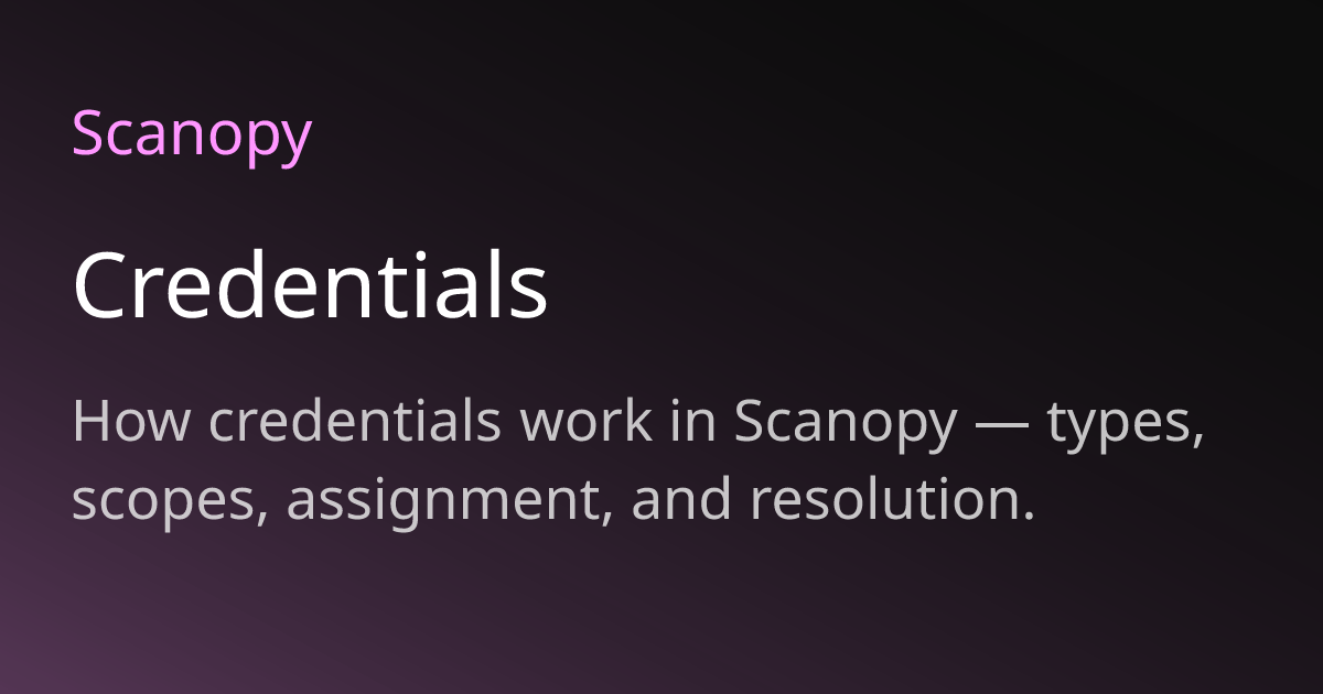 Credentials | Scanopy Docs