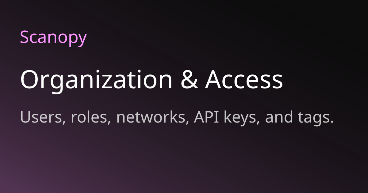 Organization & Access | Scanopy Docs